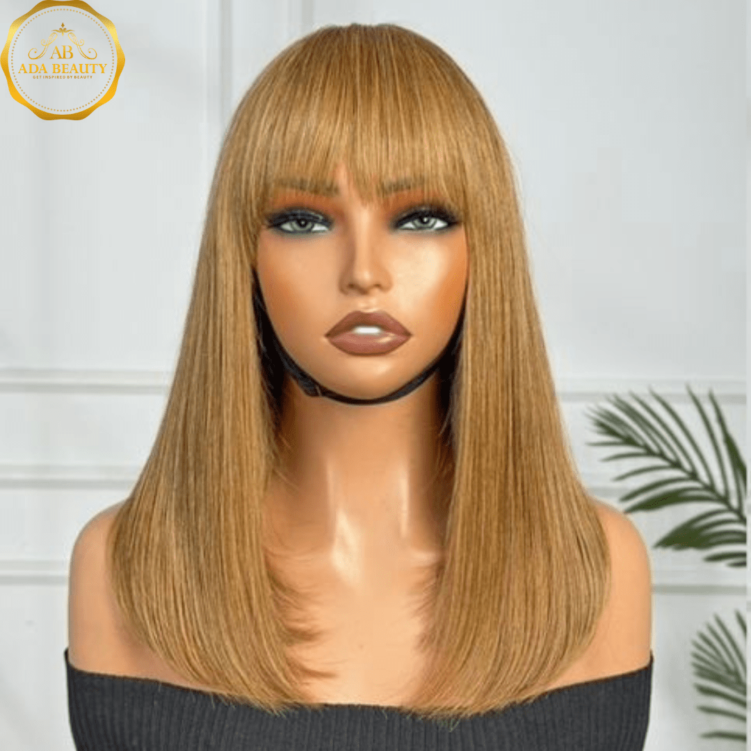 EMMA Honey Blonde Straight Bob Fringe Wig 14″ | ADA BEAUTY