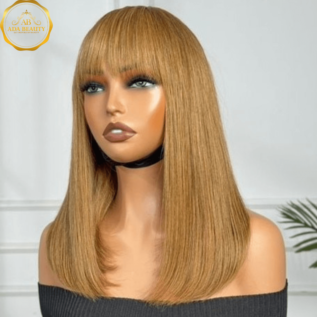 EMMA Honey Blonde Straight Bob Fringe Wig 14″ | ADA BEAUTY